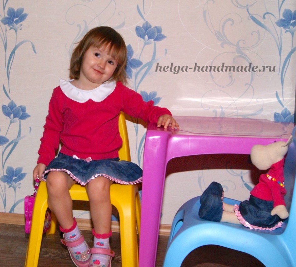 Пышная джинсовая юбка с оборками своими руками